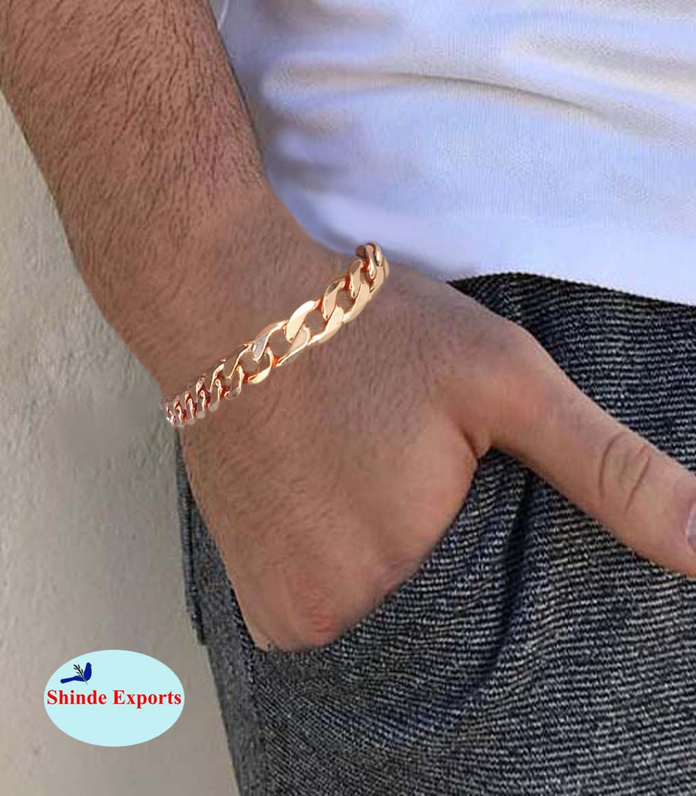 SHINDE EXPORTS Pure Copper Link Chain Bracelet for Men